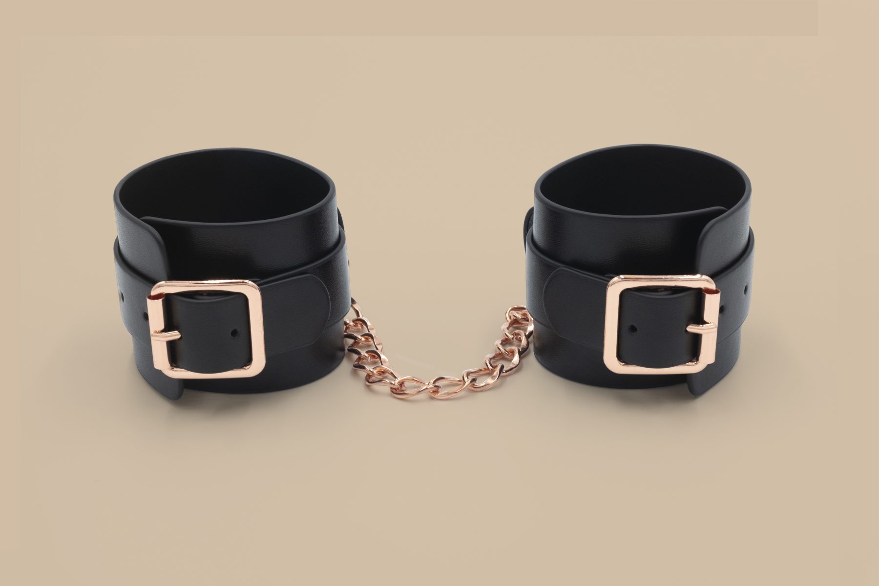 Handboeien zwart en rosé goud - Sensual Minded